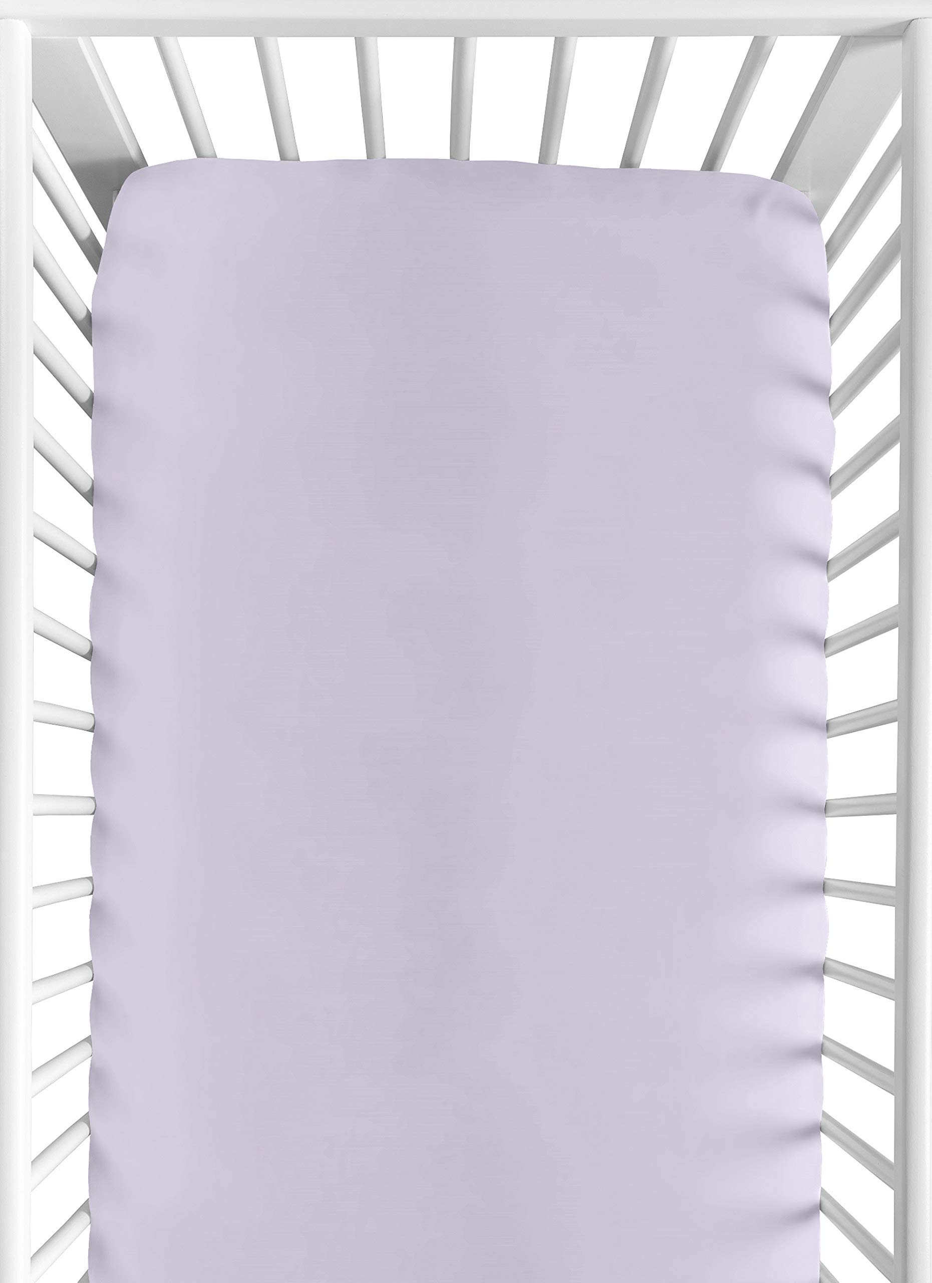 Sweet Jojo Designs Purple Girl Fitted Crib Sheet Baby or Toddler Bed Nursery - Solid Color Light Lavender Luxurious Elegant Princess Vintage Boho Shabby Chic Luxury Glam High End for Rose Collection