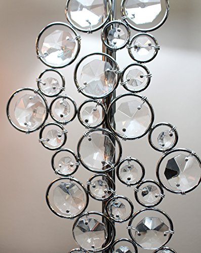 Elegant Designs LT1027-CHR Prismatic Crystal Sequin and Chrome Table Lamp