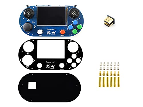 Waveshare Game HAT Compatible with Raspberry Pi 4B/A+/B+/2B/3B/3B+/Zero W/Zero WH 3.5inch IPS Screen 480×320 Resolution Onboard Speaker and Earphone Jack
