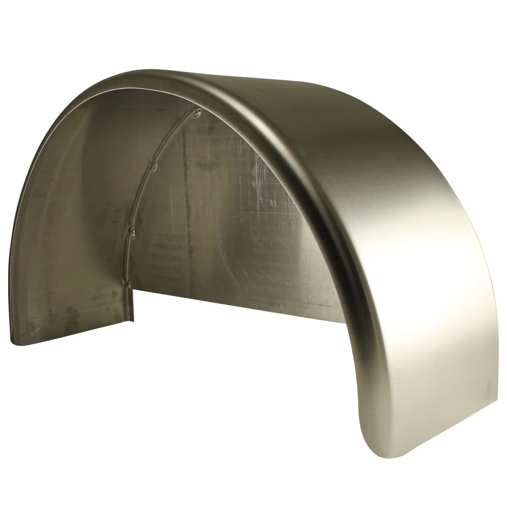 32x10 3/4 Single Axle Aluminum Trailer Fender w/ Back Plate Welded In (Two Pack)