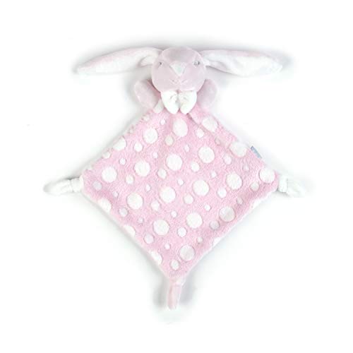 Tadpoles Plush Comfort Baby Security Blanket & Lovie 2PC Set, Pink Bubbles & Bunny Best Friend