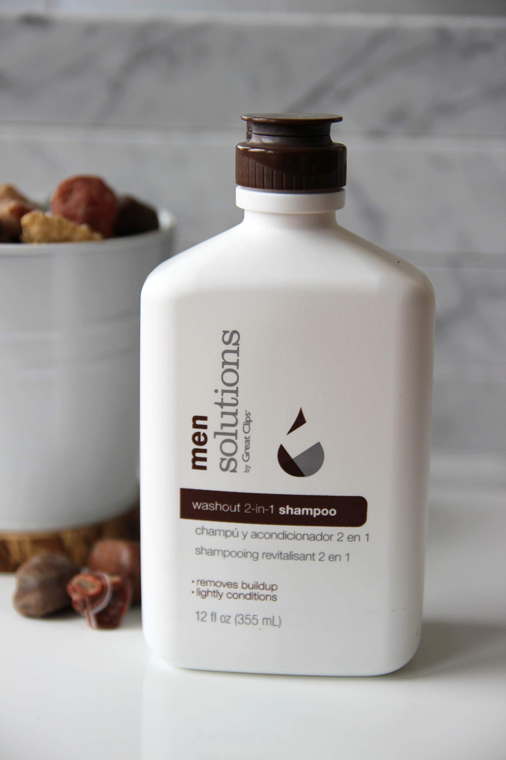 GREAT CLIPS Solutions Men's Washout 2-in-1 Shampoo, 12oz | Daily Shampoo & Conditioner for Men | Breaks Down Excess Styling Product & Gunk