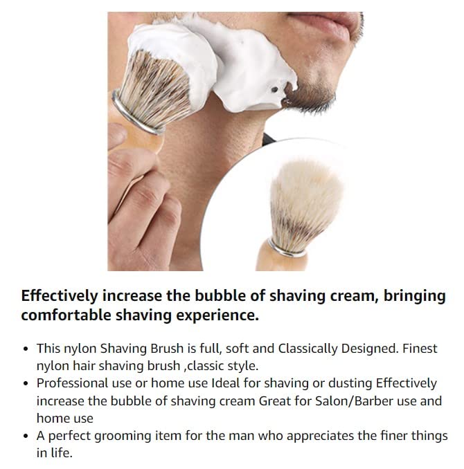 Luxxii - Men's Shaving Brush with Wooden Handle Pure Big Nylon Hair Soft Face Cleaning Makeup Facial Razor Brush Shave Tools