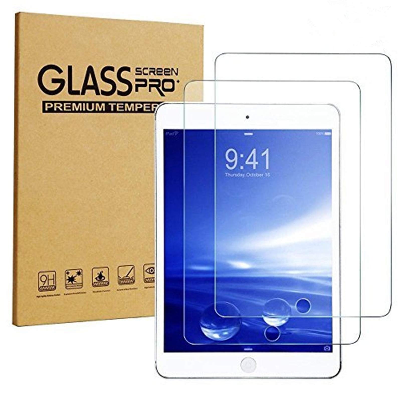 Sincase 2 PACK Screen Protector for iPad 9th 8th 7th Generation, 10.2 Inch Tempered Glass Film Screen Cover for iPad 9 8 7 (2021/2020/2019), Compatible with Apple Pencil