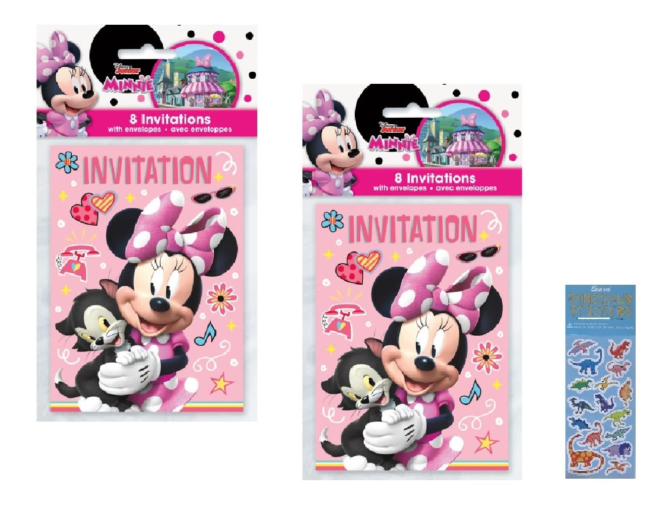 Unique Minnie Mouse Birthday Party Supplies Bundle Pack includes Party Invitations with Envelopes - 16 Count
