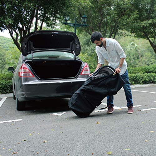 INFANZIA 45 Inch Zipper Duffel Travel Sports Equipment Bag, Water Resistant Oversize, Black