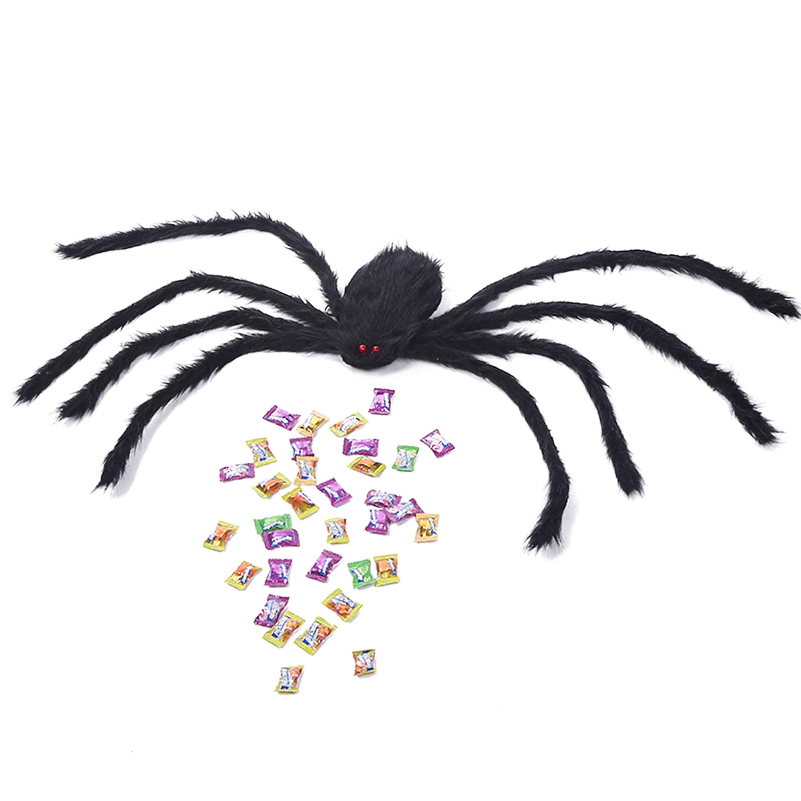 Airsnigi 2 Pack Halloween Spider Backpack for Adults, Halloween Giant Spider Backpack Candy Bag for Adults Fake Realistic Hairy Spider Backpack Indoor Outdoor Yard Party