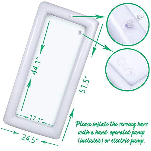 Inflatable Serving Bar Salad Ice Tray Food Drink Containers - BBQ Picnic Pool Party Supplies Buffet Luau Cooler,with a Drain Plug