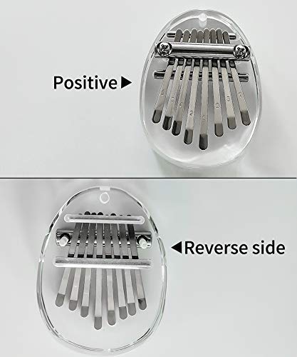 Mini Kalimba 8 Keys Crystal Thumb Piano Best Gift for Kids Adults and Beginners in Birthday Christmas and Other Occasions(Crystal oval)