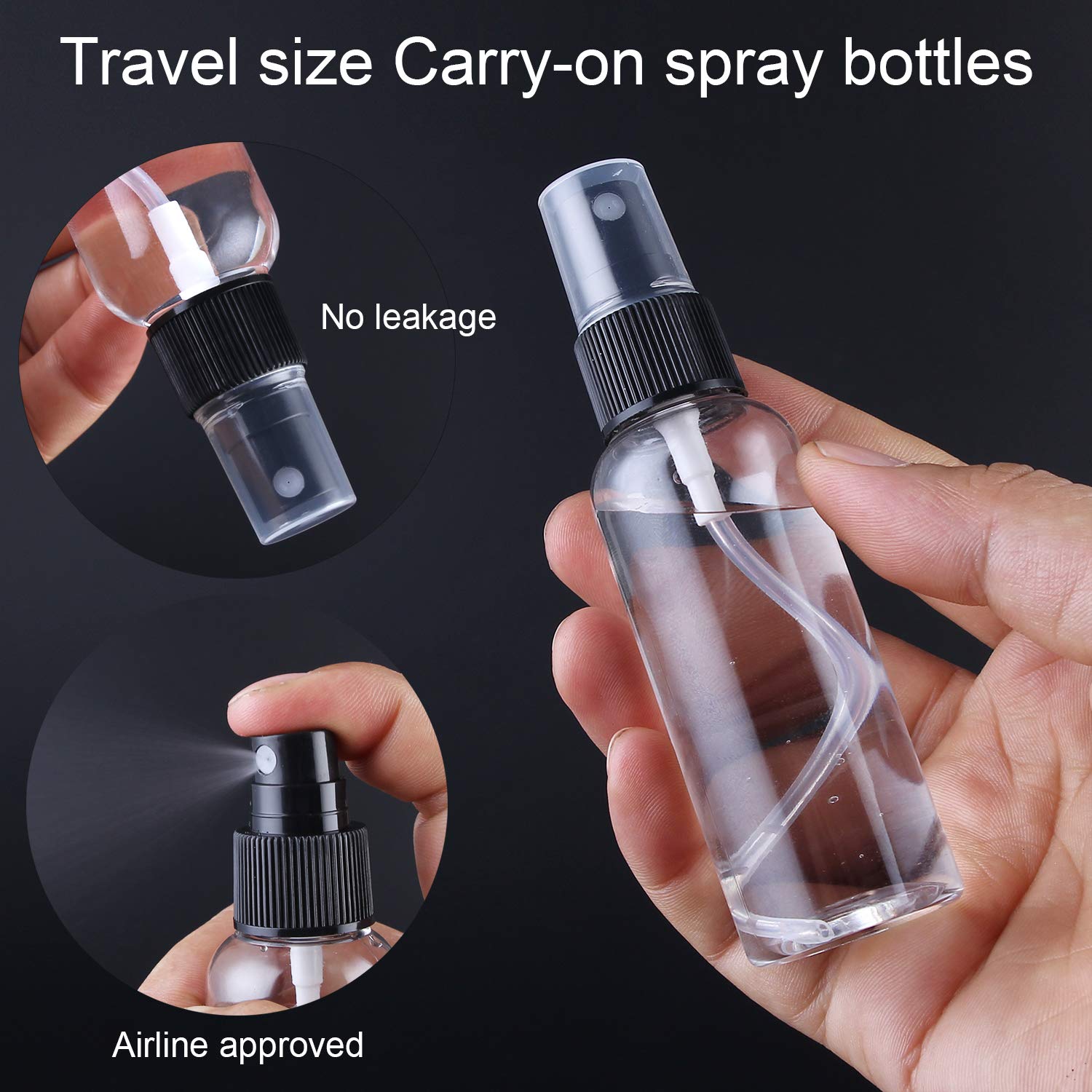 YICTEK Travel Bottles Containers for Toiletries Tsa Approved with Clear Quartz Size Bag, Refillable Plastic Bottles Kit for liquids