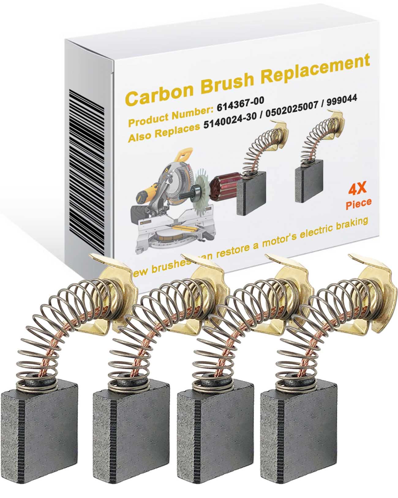 614367-00 Replacement Carbones para Accessories, 4-Pack Carbon Motor Brush Compatible with D24000 / DW713 / DW715 / DW716, Also Replaces 5140024-30/0502025007 / 999044