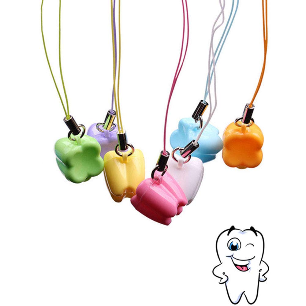MOMOFULL Baby Tooth Keepsake Box Tooth Fairy Teacher Gifts Lost Teeth Saver Necklace Teeth Holder for Kids 10 Pack