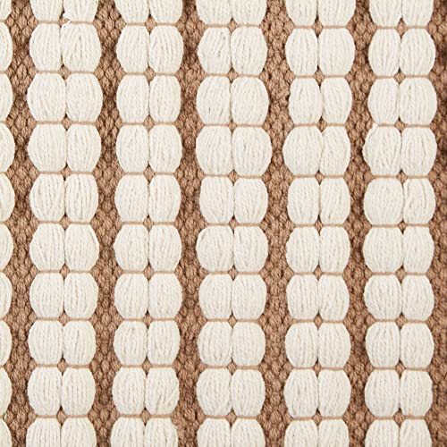 DII Indoor Braided Cotton Area Rug, Handloomed Yarn Dyed Woven, Reversible, 20x31.5, Stone Stripe