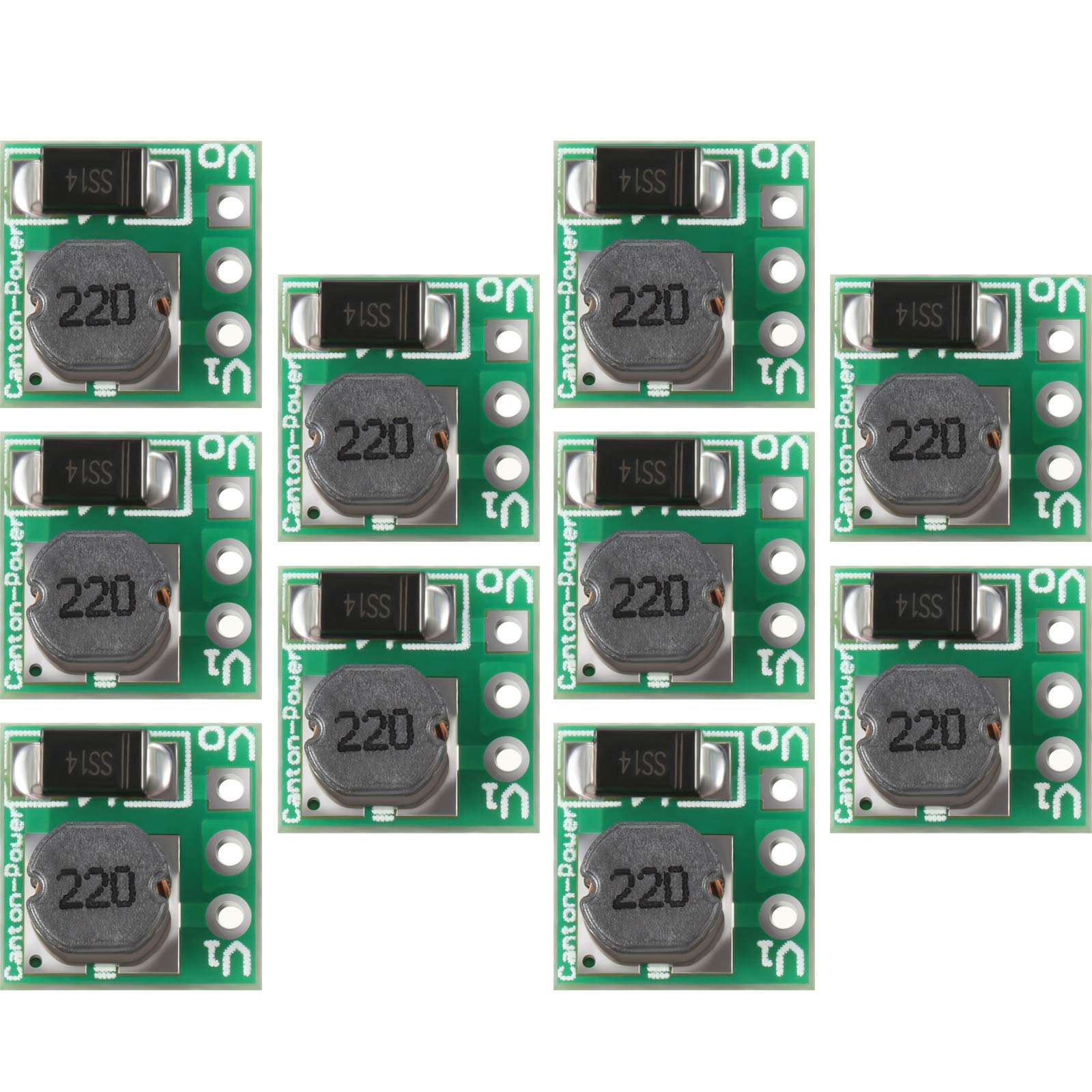Weewooday DC-DC Step up Power Module Output Voltage 5V Boost Converter 1.5v 1.8v 2.5v 3v 3.3v 3.7v 4.2v to 5v Regulator Voltage Boost Converter Board(10 Pieces)