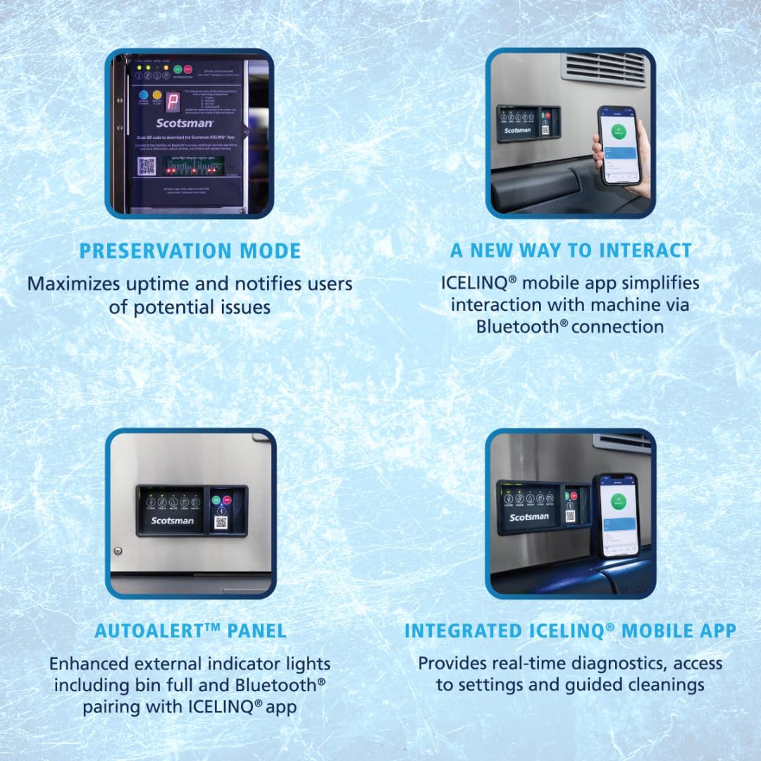 Scotsman Prodigy Elite Ice Maker, Full Cube, 525 lb/Day Production, Includes Scotsman B530P 536 lb. Storage Bin