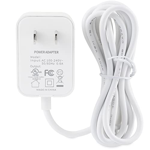Charger for VAVA Baby Monitor Handheld Screen Parent Unit 5V Power Cord UL Aadpter with 5ft White Cable (Not for Cam) - LEFXMOPHY