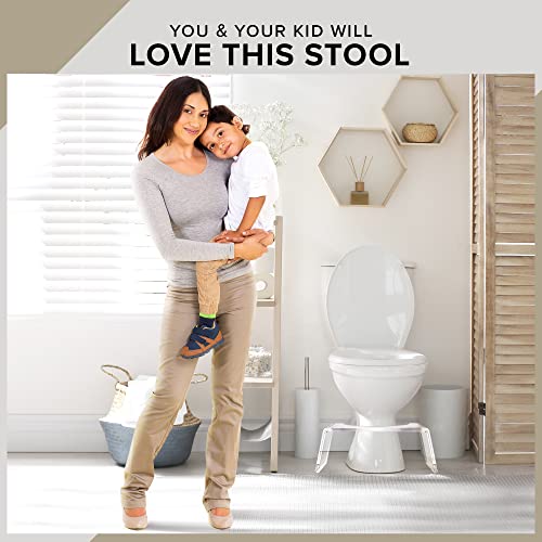 Elavain Clear Acrylic Step Stool for Kids, Toilet Step Stool for Toddlers Potty Training Aid, Modern Foot Stool, Kids Step Stool, Children Bathroom Stool & Toddler Stool Chair for Toilet | 7.5’’ High