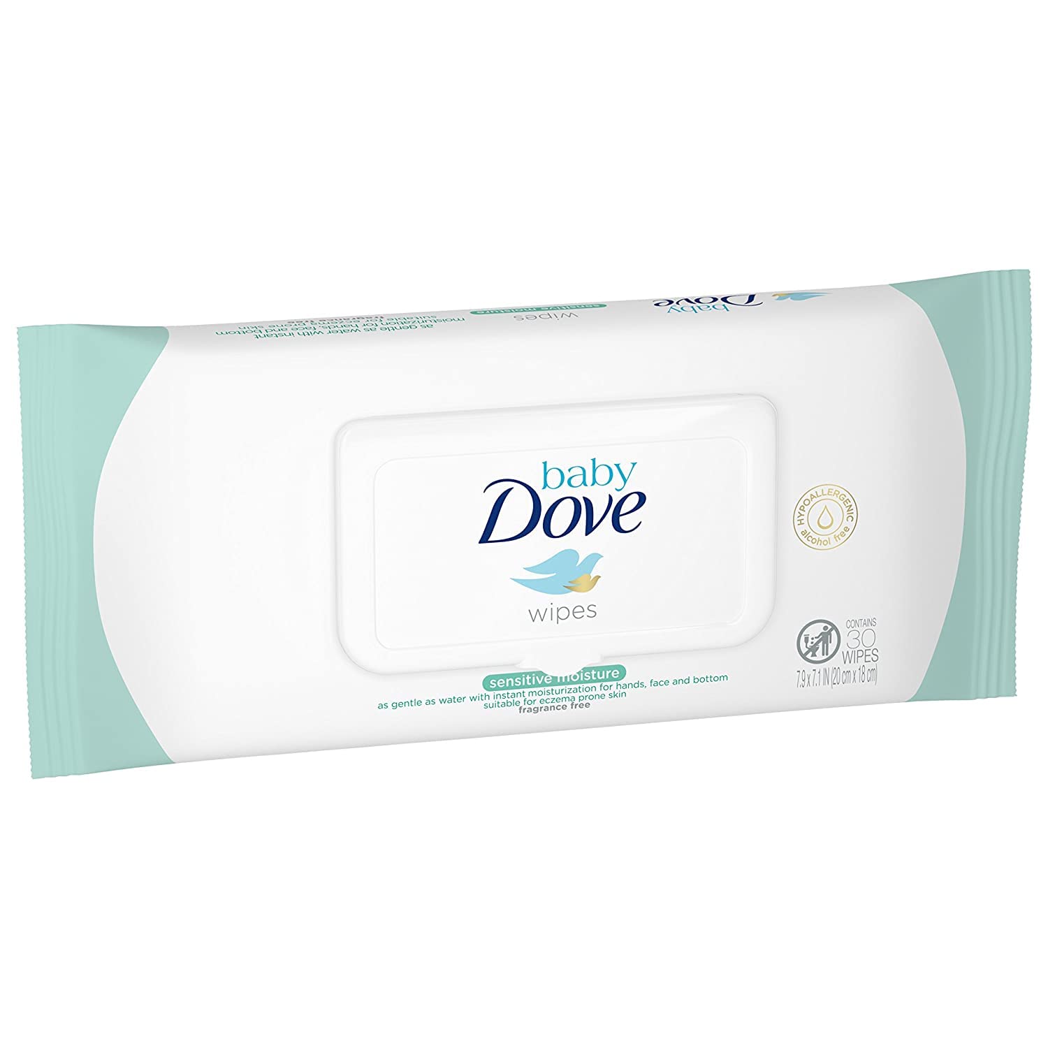 Dove Baby Wipes Sensitive Moisture 30 Count (2 Pack)