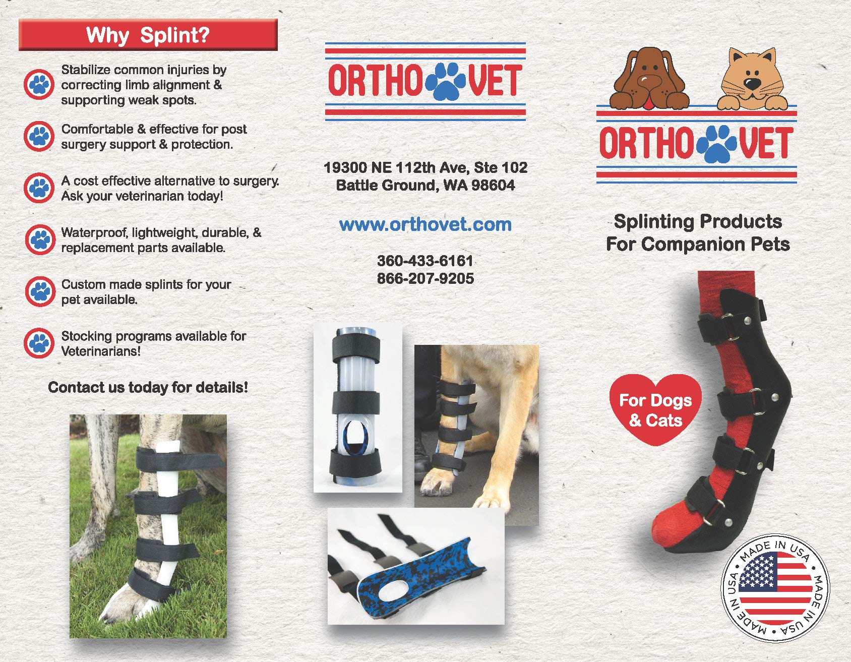 OrthoVet Standard Rear Splint for Dogs and Cats with Arthritis or Injuries (XXS)