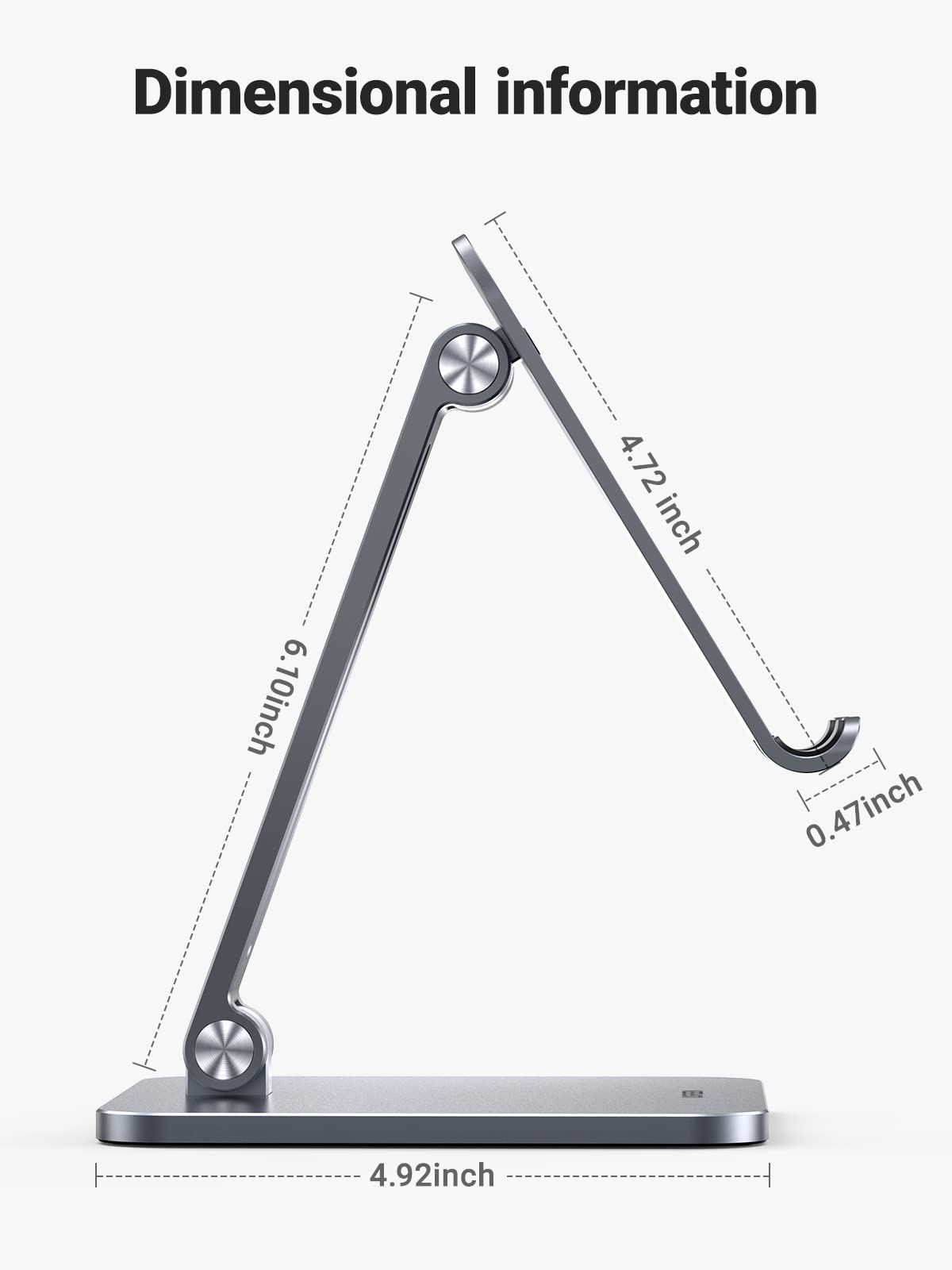 UGREEN Tablet Stand Compatible for iPad Desk Stand Holder Adjustable Aluminum Thicker Base Compatible with iPad Pro Air Mini 13 12.9 11 Inch Home Office Desk Accessories Grey