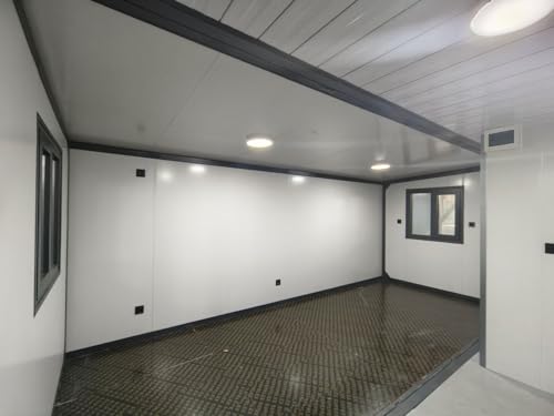 Portable Prefabricated Tiny Home 19x20ft, Mobile Expandable Plastic Prefab House for Hotel, Booth, Office, Guard House, Shop, Villa, Warehouse, Workshop (with Restroom)