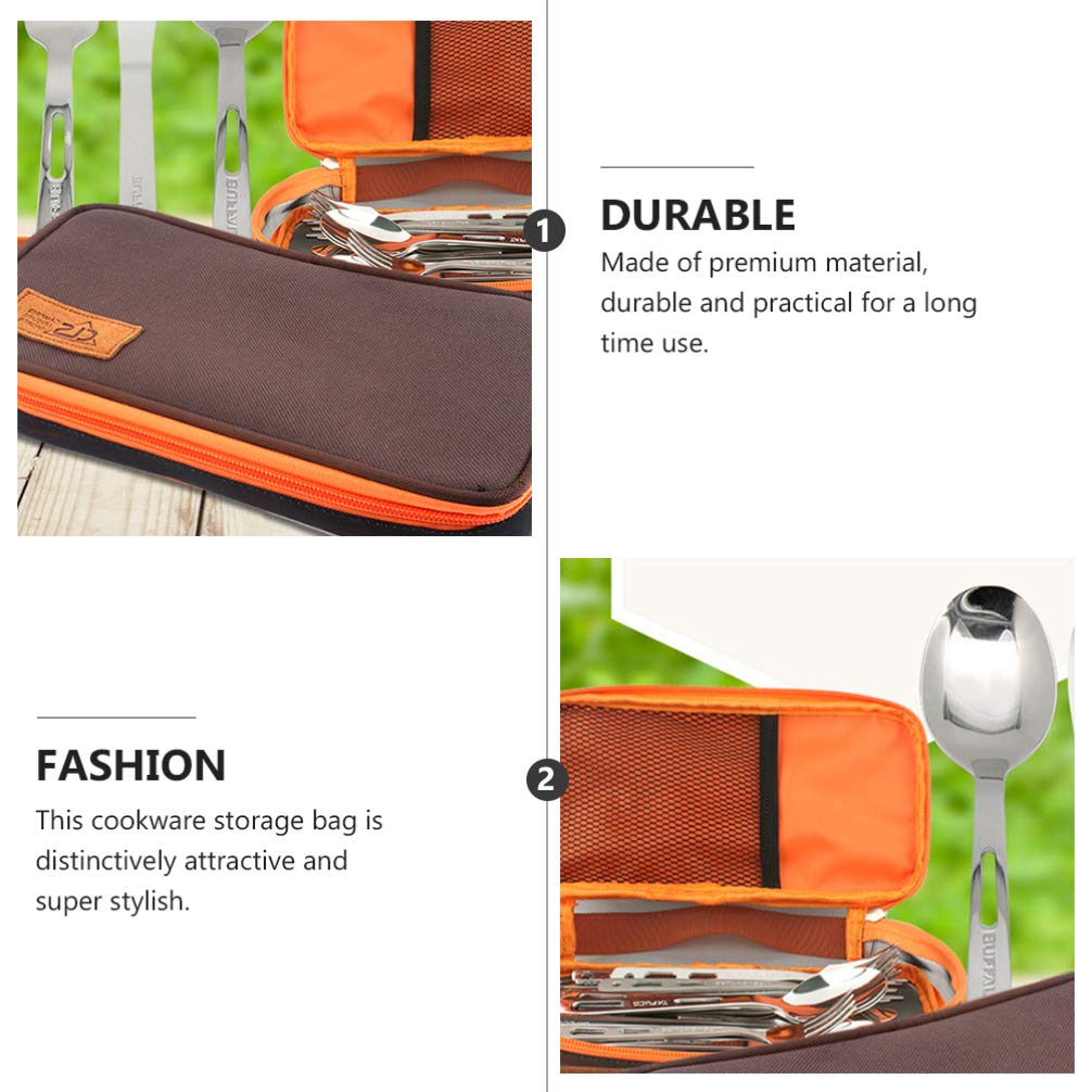 YARNOW Flatware Tableware Bag Barbecue Cookware Drain Pouch Cutlery Utensil Drain Storage Organizer for Outdoor Travel Picnic Camping