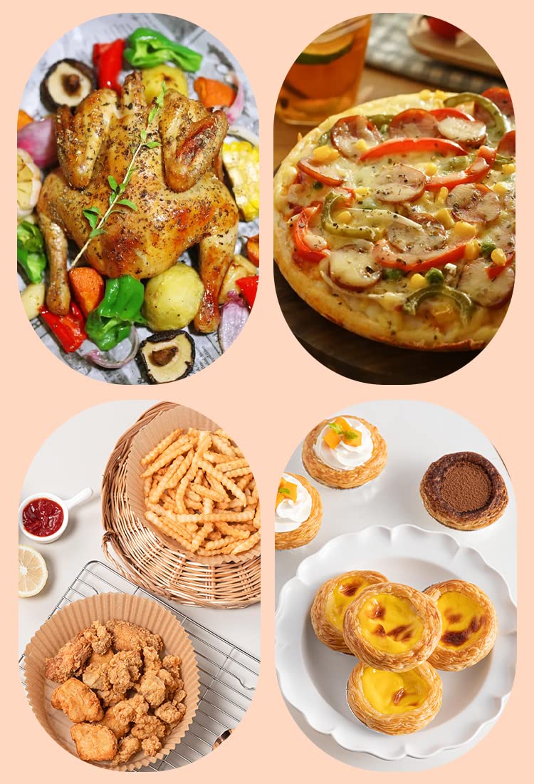 Air Fryer Disposable Paper Liner, 100PCS [ Large Size ] Non-stick Disposable Liners for 5-8QT Air Fryer