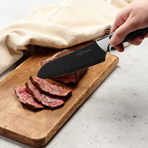 Chef Essential Carbon Steel Culinary Knife Set – 6-Piece Sharp Knife Set – Meat, Veggie, Bread Knife Set – Nonstick Chef Knife Cooking Knives – Professional Sharp Kitchen Knife Set Without Block