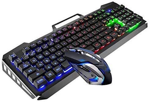 HJJWL Gaming Keyboard and Mouse, Gaming Keyboard and Mouse Wired Keyboard with Backlight Keyboard Silent Gaming Mouse Set for PC Laptop
