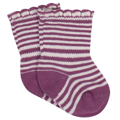 Grow by Gerber Baby Girl's 6-Pack Wiggle Proof Socks Sockshosiery, Pink/Ivory/Grey, 12 Months
