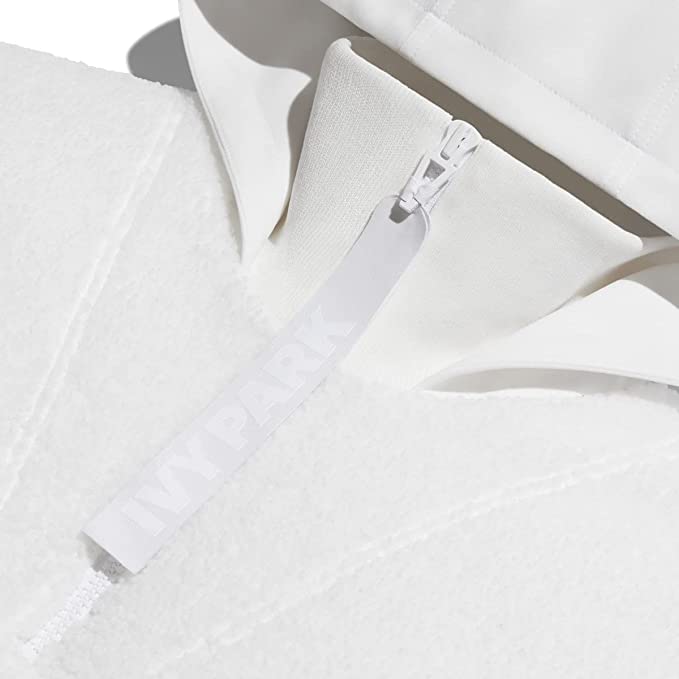 ADIDAS ORIGINALS X IVY PARK UNISEX SHERPA 1/2 ZIP LAYERED JACKET - CORE WHITE, XL