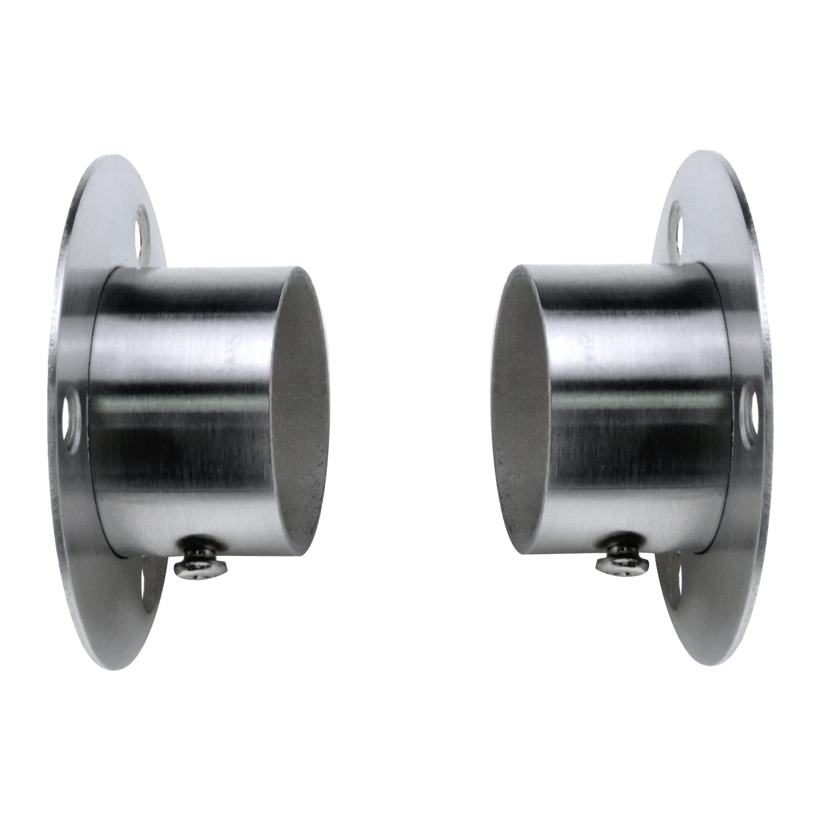Antrader 4-Pack Stainless Steel Closet Rod Flange 1.5 Inch Dia. Adjustable Socket Bracket Support Holder for Pipe(Silver)
