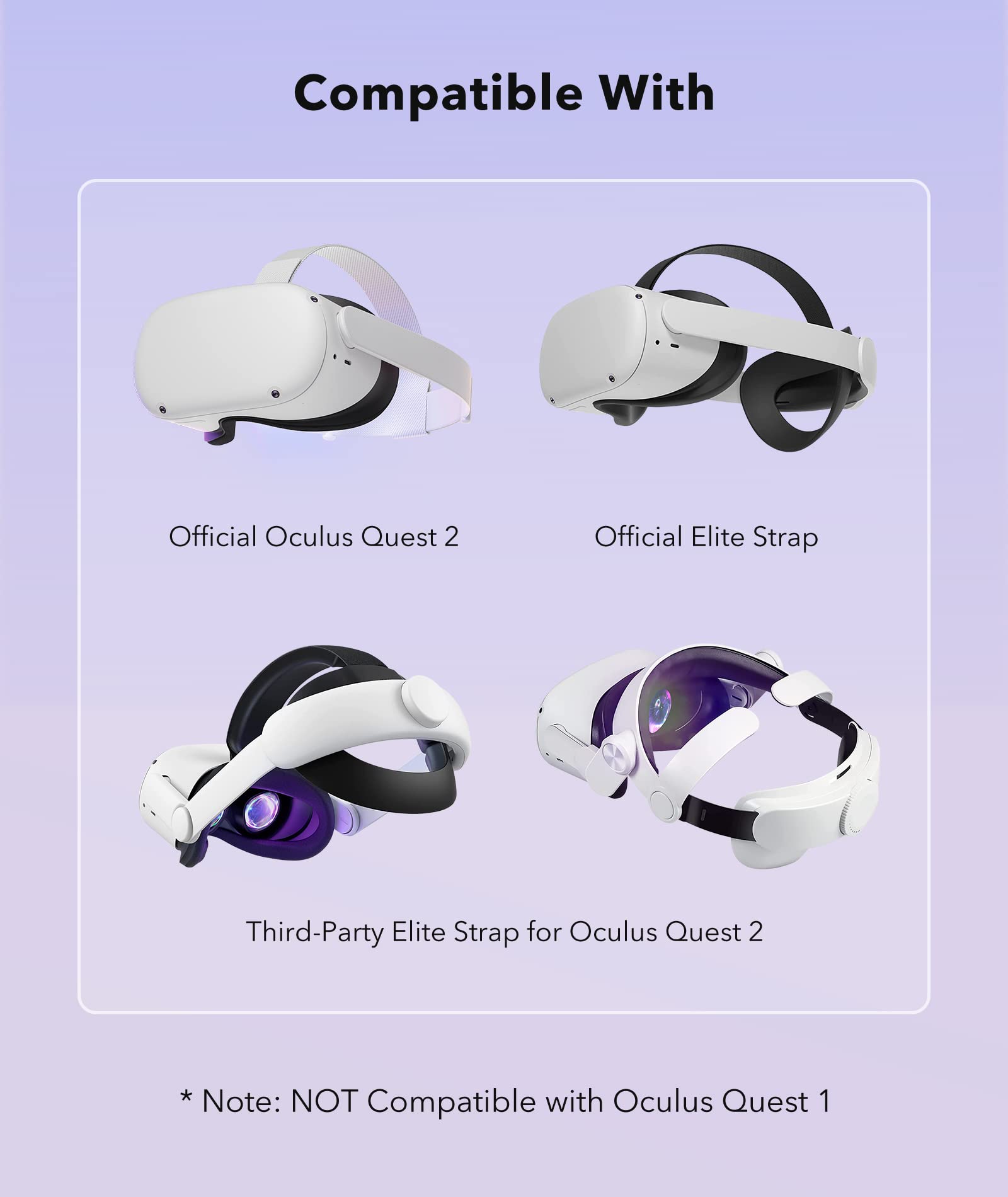 5000mah Battery Pack Power Bank for Oculus Quest 2 and Elite Head Strap, Lightweight Portable VR Power Charger Battery Extender Rechargeable Meta Accessories for 3 Hours Extended Playtime