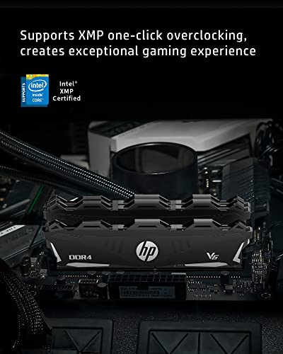 HP V6 RAM 16GB Kit (8GBx2) DDR4 3600MHz CL16 1.35V Desktop Computer Gaming Memory, Black - 7TE46AA#ABC