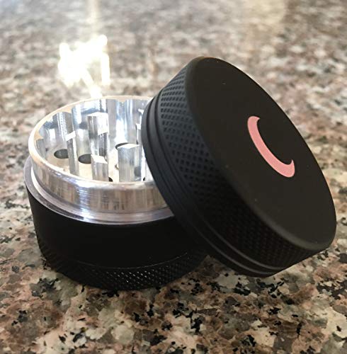 Brando Moon 1.5 inch Black with Pink Moon Kitchen Crusher - 3 Piece Small Metal Matte Crusher