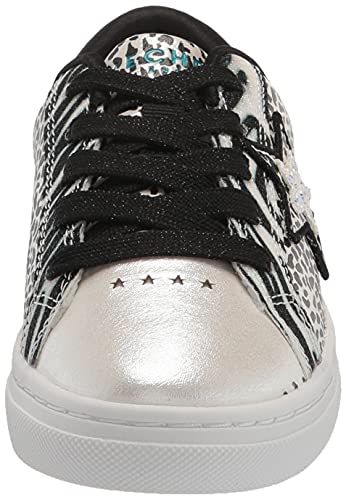 Skechers Kids Girls Goldie Sneaker, White/Leopard, 6 Big Kid