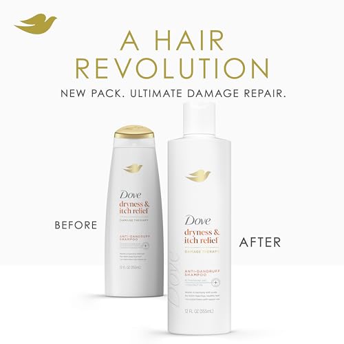 Dove Damage Therapy Derma Shampoo Dryness + Itch for Flaky Scalp with Pyrithione Zinc and Coconut Oil 12 Fl Oz