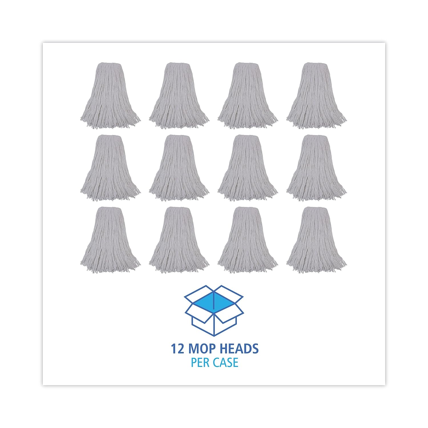 Boardwalk BWK232R 232R Mop Premium Standard Head Rayon Fiber 32oz White 12/Carton, 32 oz