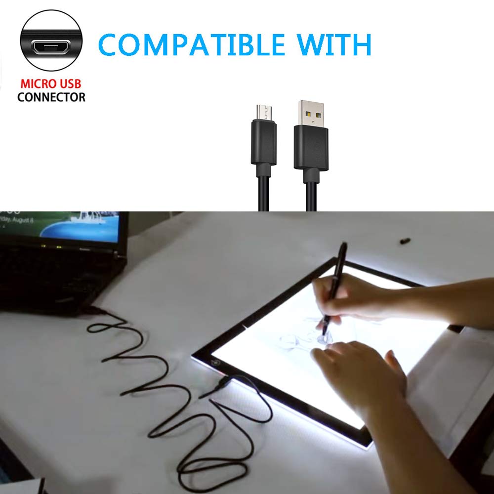 TODOO Replacement USB Cable Cord Compatible with Huion LED Light Pad L4S LB3 LB4 LA3 A2 A3 A4 B4 WH1409 LED Light Box