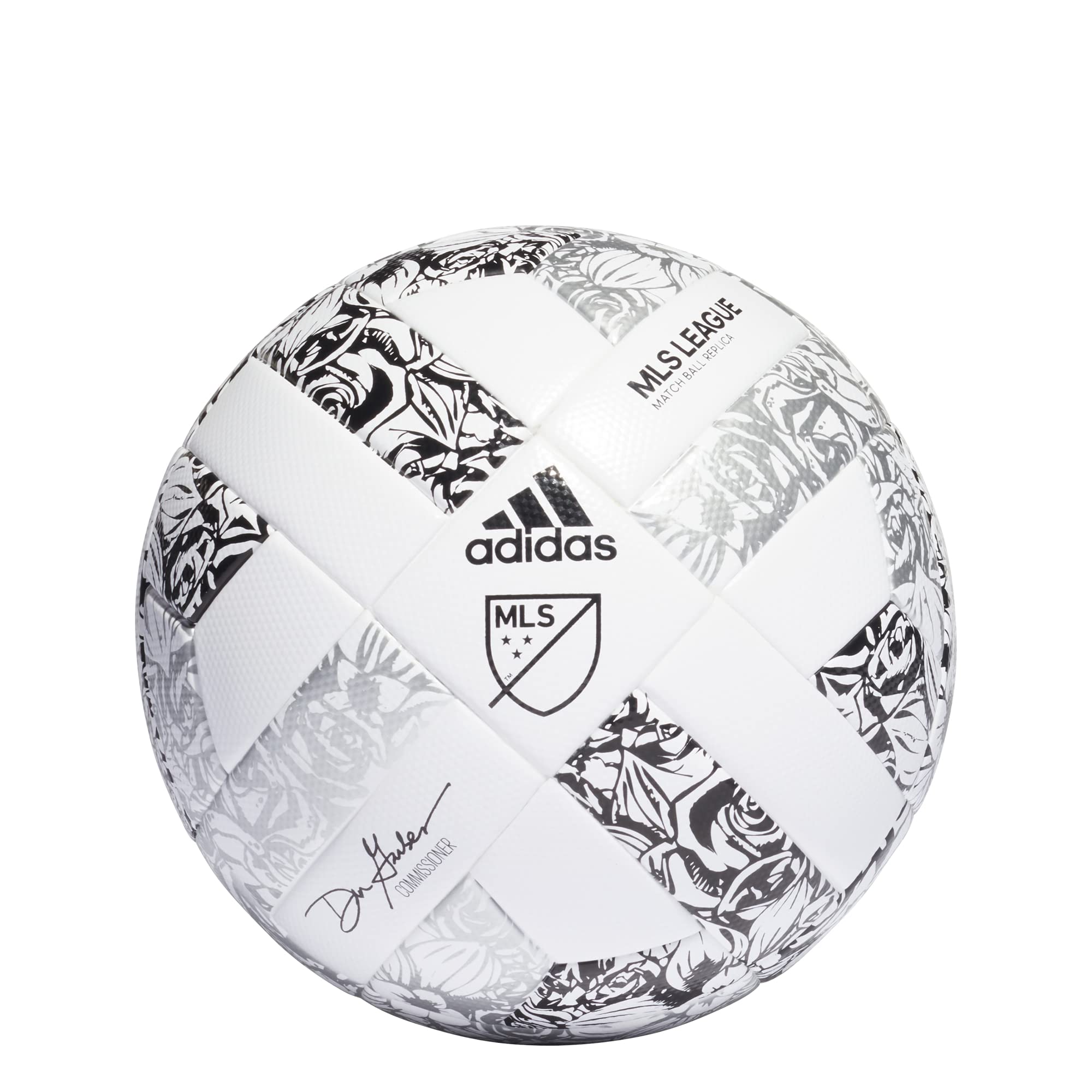 adidas Unisex-Adult MLS League Nativo Ball, White/Black/Iron Metallic, 5