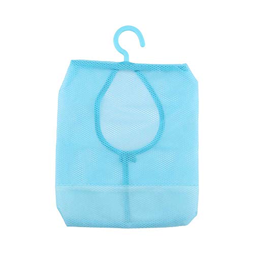 Multipurpose Clothespin Bag with Hanger, Hanging Storage Mesh Bag, Bathroom Shower Storage Organizer Set, Clothes Clip Clothespin Mesh Bag for Home Apartment College Dorm, Blue