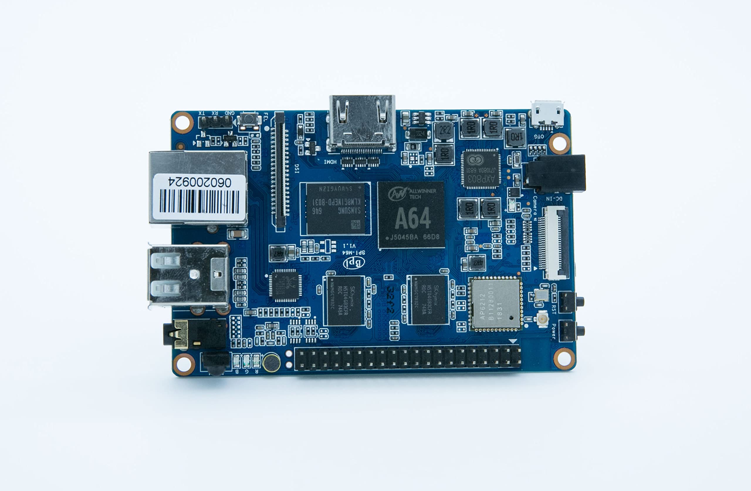 youyeetoo BPI-M64 Single Board Computer,2GB RAM/8GB EMMC, Support Win10 IOT Raspbian Android Ubuntu, for IOT Smart Home Control gatewa and NAS Server