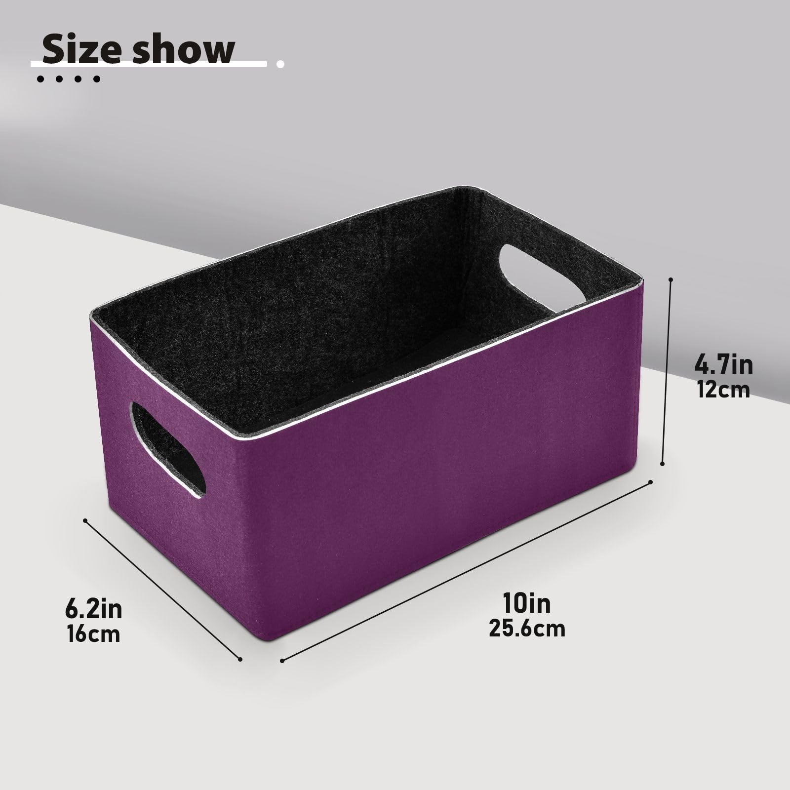 Luxury Purple Storage Baskets Foldable Storage Bin Decorative Organizing Baskets for Shelves and Closet, Set of 2