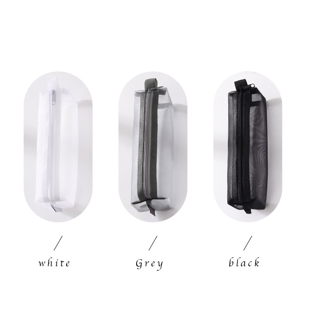 Kinhshion Mesh Pen Bag Pencil Case Makeup Tool Bag Storage Pouch Purse