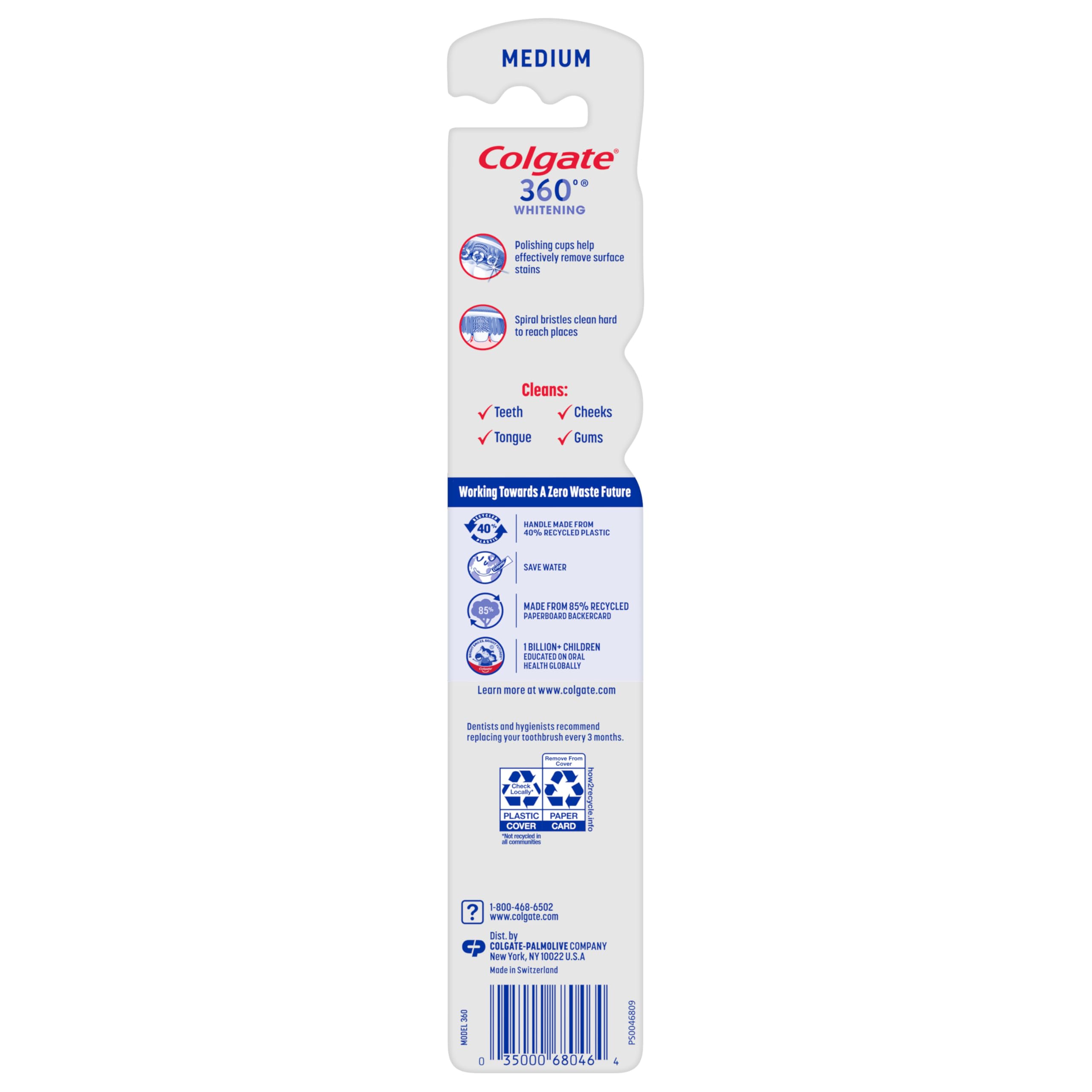 Colgate 360 Optic White Full Head Toothbrush, Medium