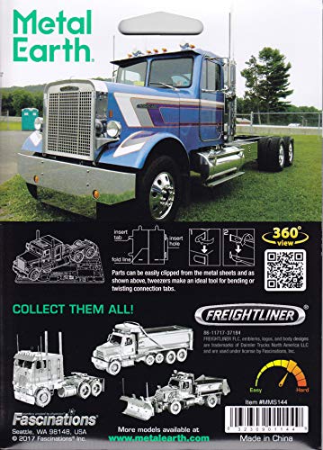 Fascinations Metal Earth Freightliner Long Nose Truck 3D Metal Model Kit