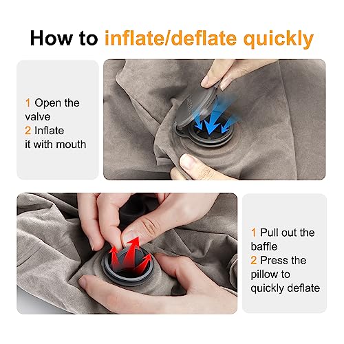 Inflatable Travel Foot Rest Pillow, Kids Airplane Bed, Adjustable Height Leg Pillow for Air Travel, Make a Flat Bed for Kids and Toddlers, Great for Airplane, Train, car(Grey, 1 Pack)