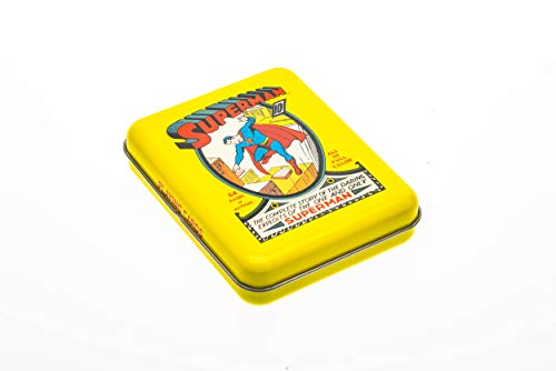 Cartamundi DC Comics Superman Retro Playing Cards, 55 Vintage Style Superman Playing Cards in Embossed Metal Tin, Great Gift for Any Superhero Fan!