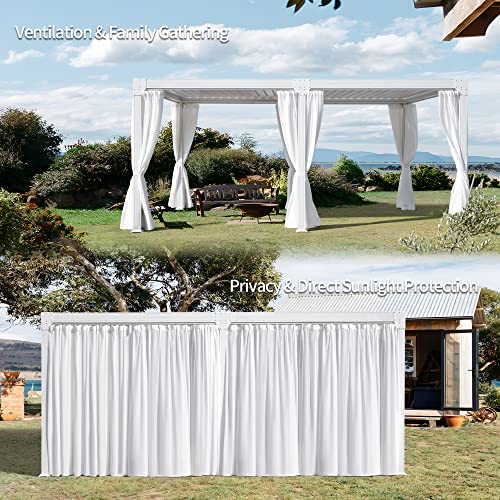 Joyside 12β x 20β Outdoor Louvered Pergola - Patio Aluminum Pergola with Adjustable Louvered Roof, Water-Proof Gazebo Sunshade Shelter with Netting Included, White Frame