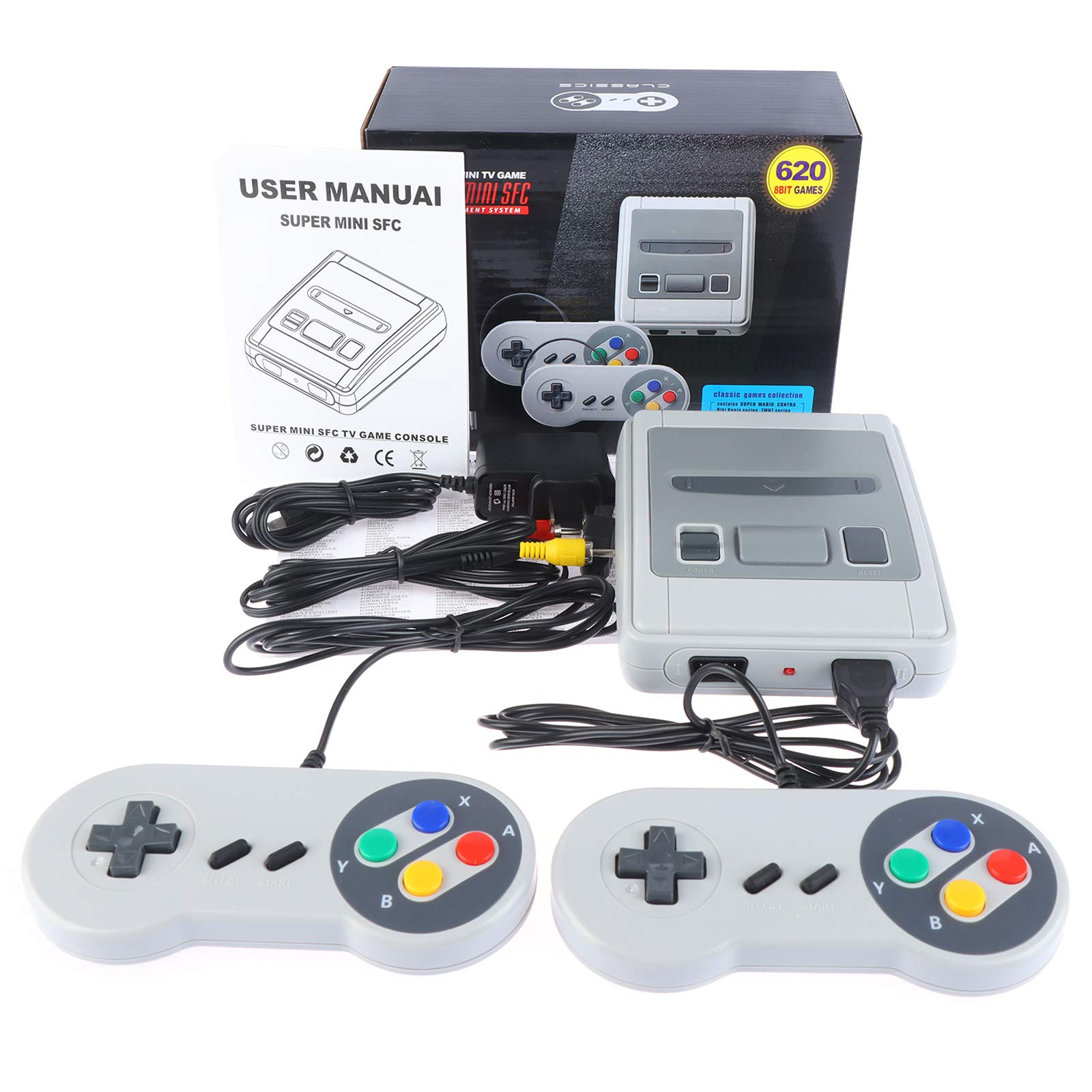 Wusteg Classic Game Console HDMI Output with 2 Joysticks Video Game Console Handheld Game Player Console Suitable for Family TV